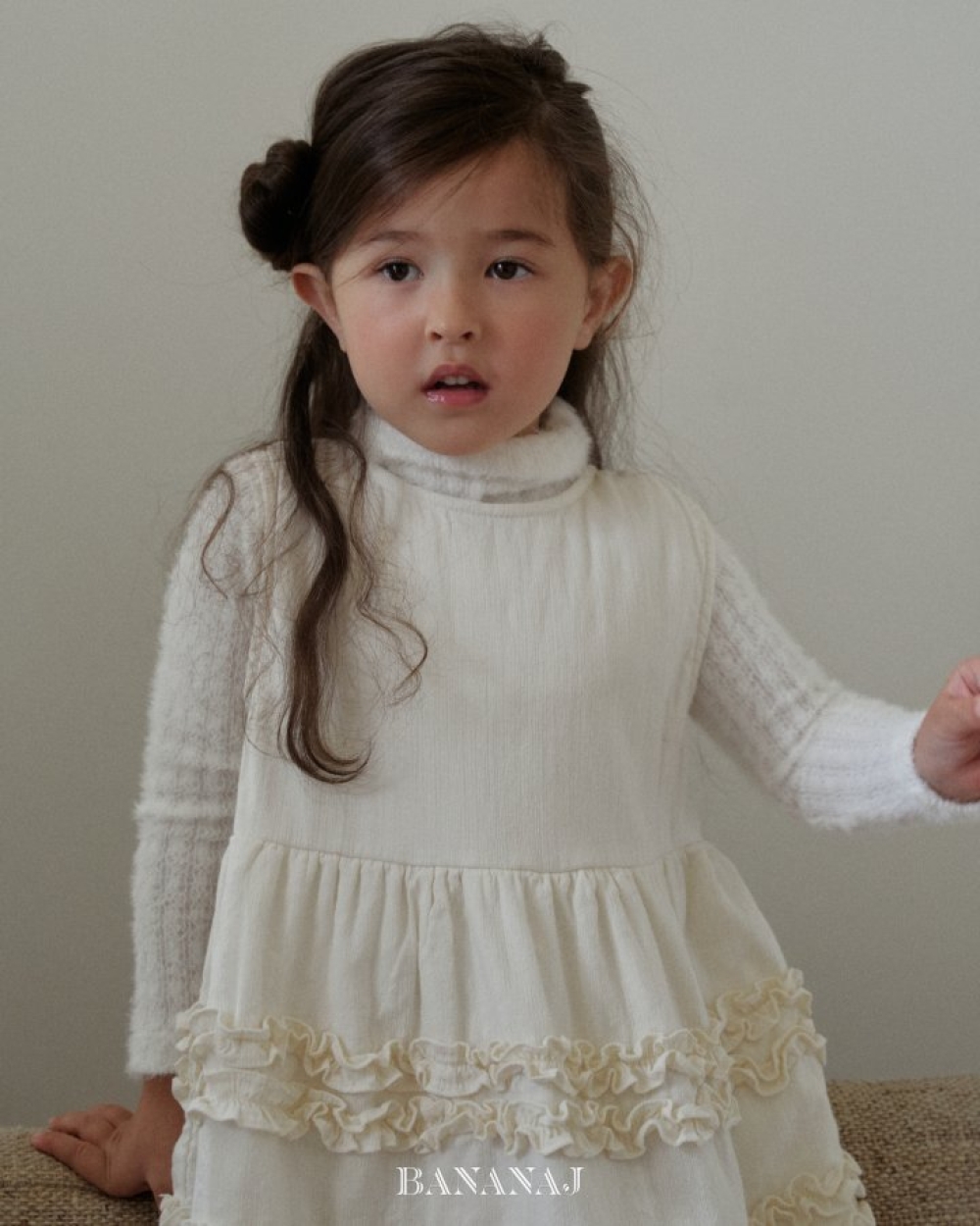 BANANAJ48｜(83-127cm) 木耳邊素色上衣(複製) | ｜𝐊𝐨𝐫𝐞𝐚｜𝒘𝒊𝒏𝒕𝒆𝒓 - heart baby