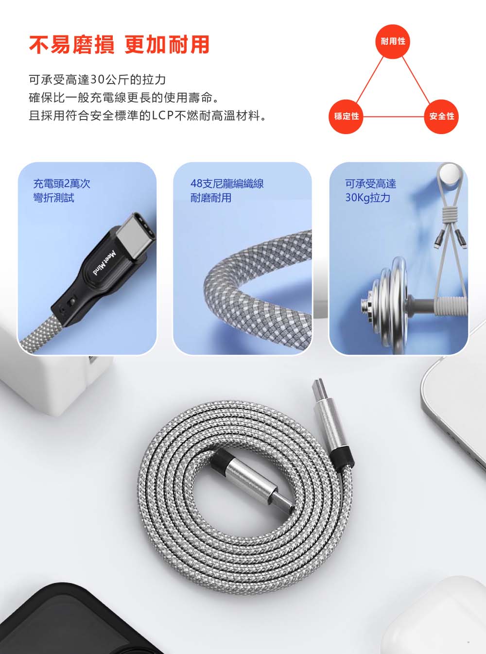 O Magcables Type C To Type C 240w 磁性快收納充電傳輸線 O Magcables 圓線款 所有商品